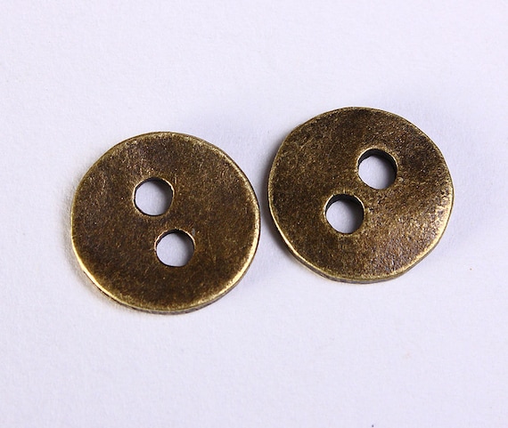 Antique Brass Buttons 2 Buttons Buttons Closures & Fasteners Sewing ...