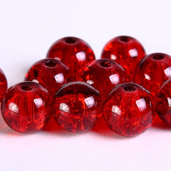 Red Crackle Glass - Etsy