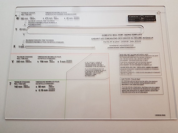 Lettermail Template Official Canada Post Lettermail Sizing - Etsy