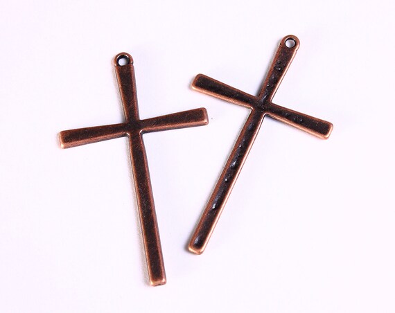 Antique Copper Cross Cross Charm Cross Pendant Antique | Etsy
