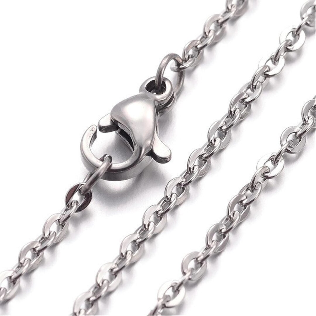 Stainless Steel Necklace 16" - Fine Chain 2.4mm X 2mm - Cross Chains ...