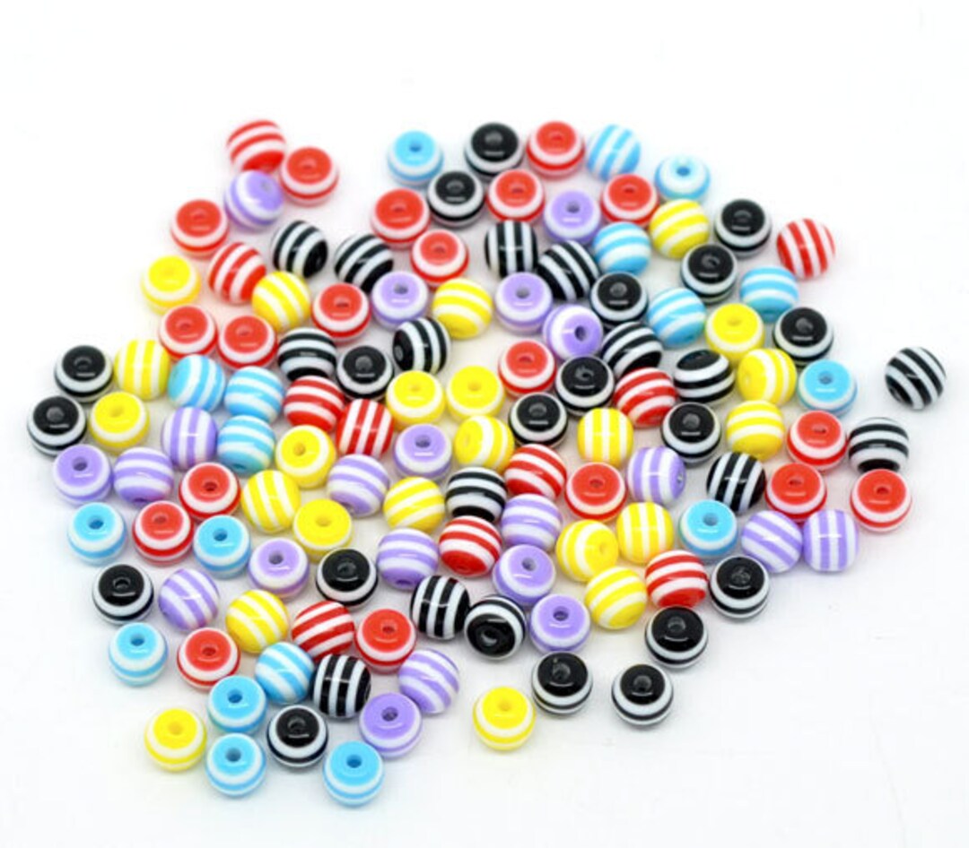 6mm Mixed Color Striped Beads 6mm Resin Beads 6mm Coloful - Etsy