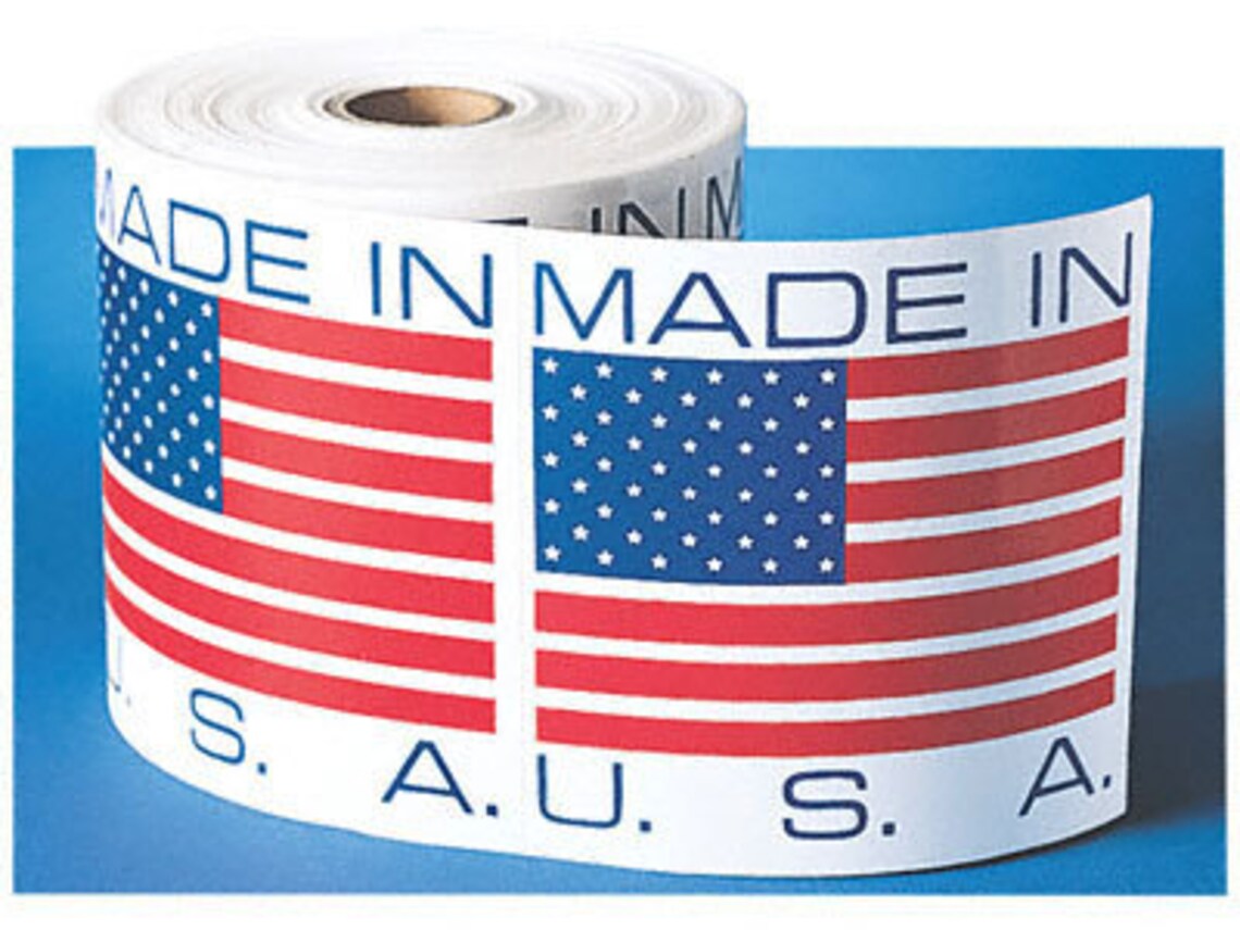 Made in USA Stickers USA Flag Label Square Labels 17mm - Etsy