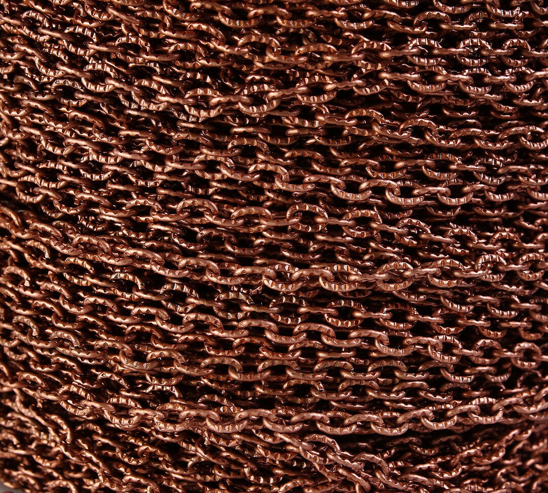 DEFECT COLOR 4mm X 3mm Antique Copper Cable Chain Textured Chain ...