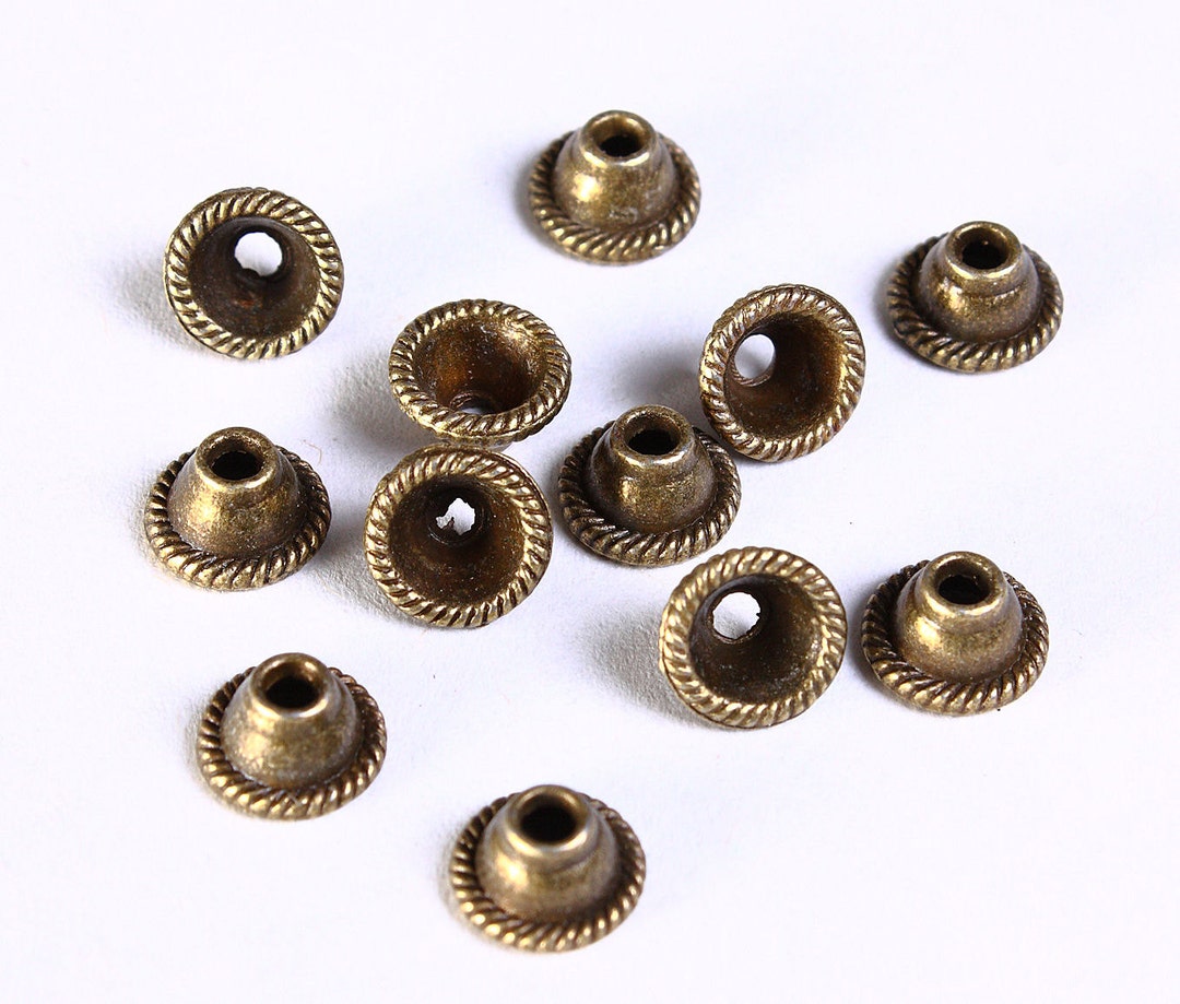 8mm Antique Brass Beadcaps - Antique Brass Bead Caps - Nickel Free ...