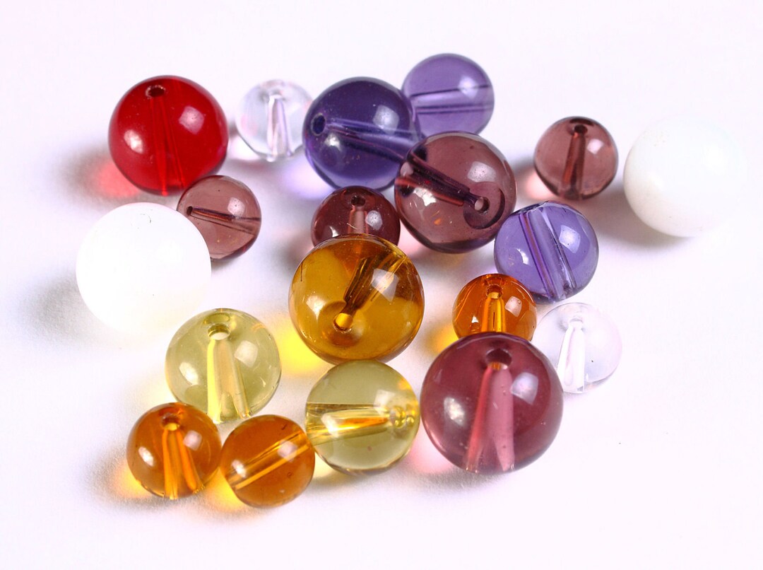 Mixed Color Round Glass Bead - Mixed Size Glass Beads - Assorted Beads ...