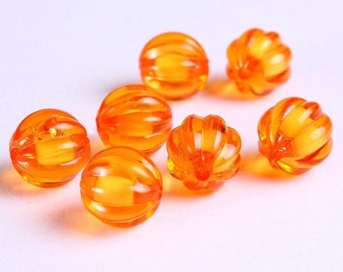 12mm Orange Melon Bead Miracle Beads Resin Beads Round Beads 1120 - Etsy