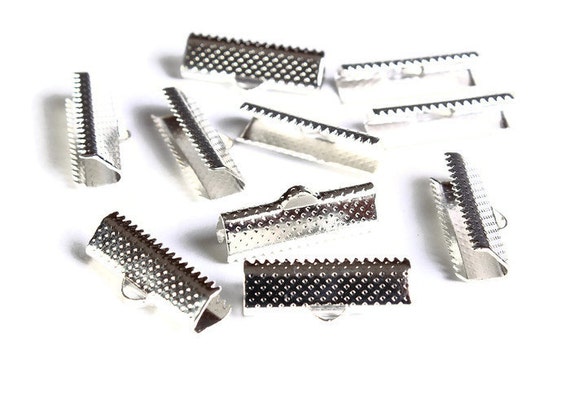 20mm Silver Ribbon End Ribbon Crimp End Clamp Ribbon Clip | Etsy