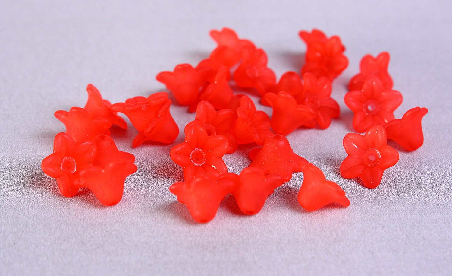 Red flower beads Red 5 Petals Baby Flower beads 10mm x 5mm | Etsy