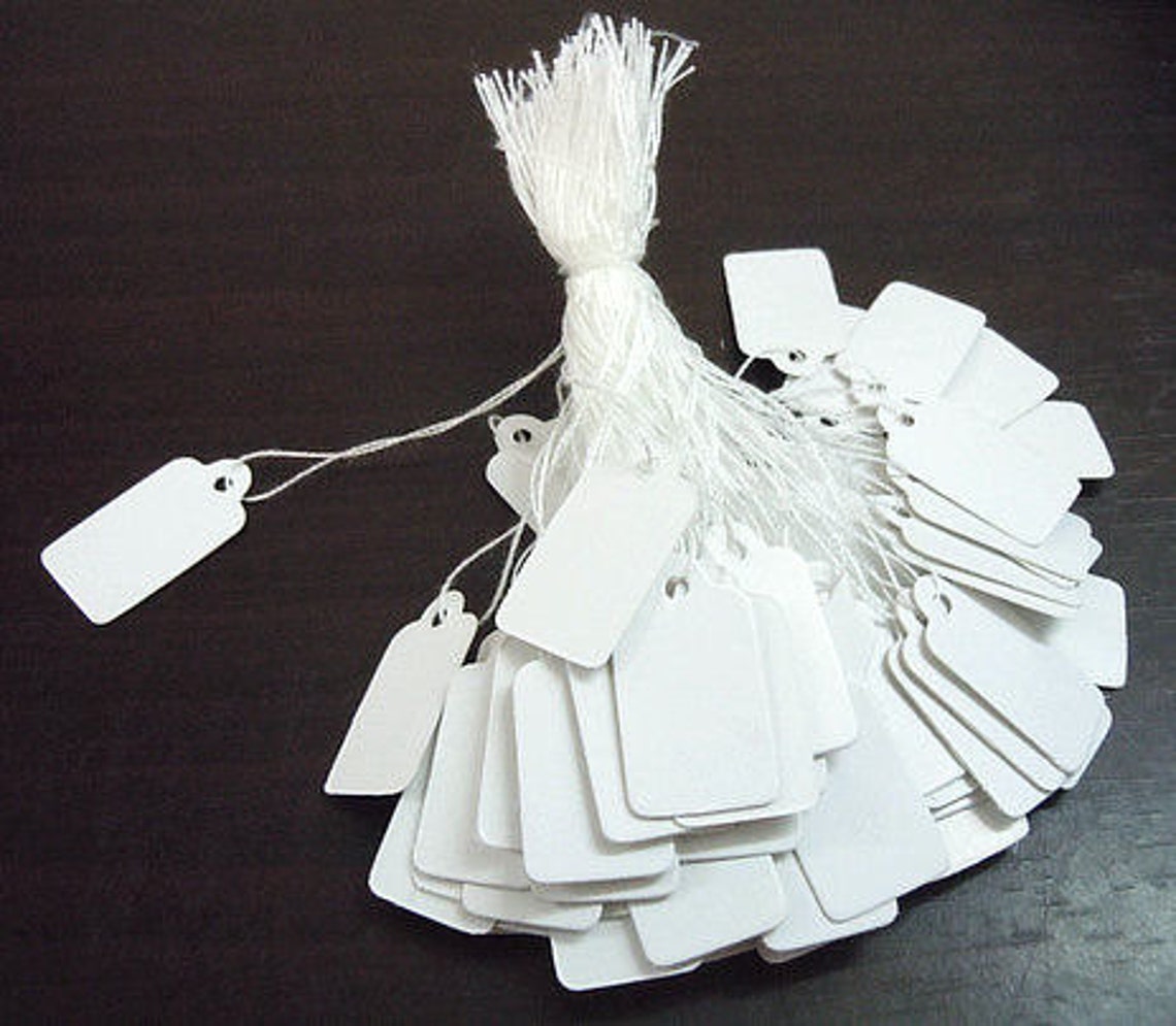 Jewelry Price Tags - White Cotton String Tags - Blank Tags - 23mm X ...