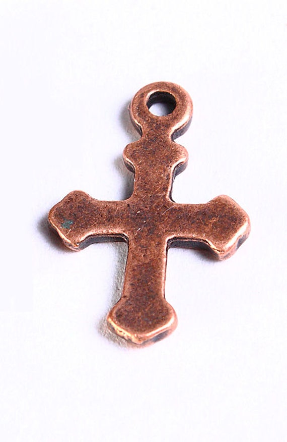 Antique Copper Cross Charm Pendant 19mm X 12mm 718 - Etsy