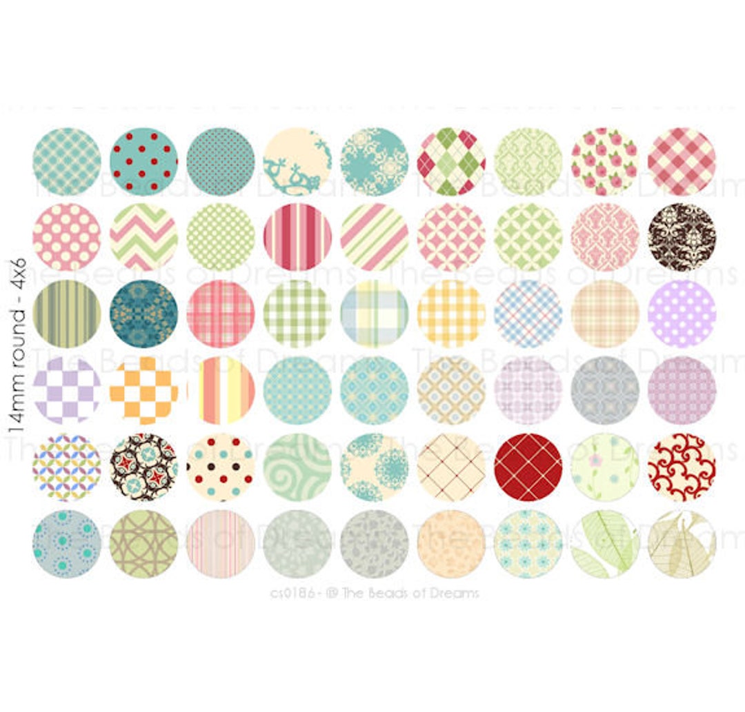 14mm Circle Round Shabby Chic - 4x6 - 14mm Round for Cabochon ...