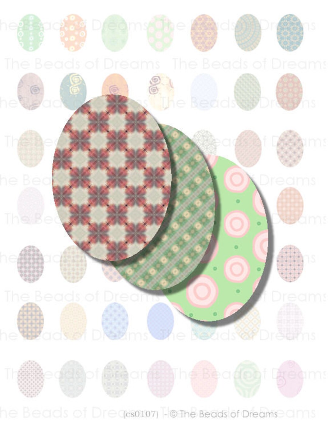 18x25mm Oval Mixed Color - Digital Collage Sheet - Printable Instant ...