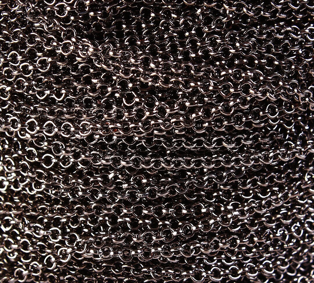 2mm Gunmetal Cross Chain - Black Cross Chain - Gunmetal Rolo Chain ...
