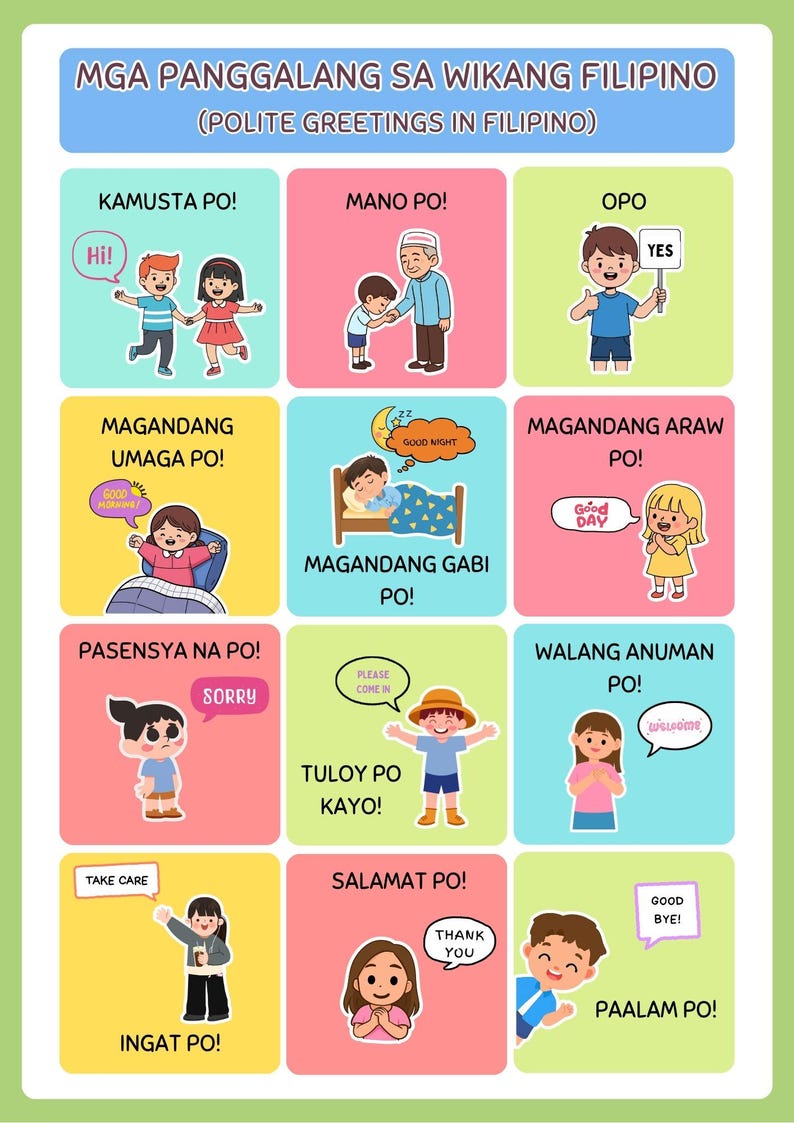Tagalog Educational Posters for Kids | Filipino Heritage Learning Wall ...