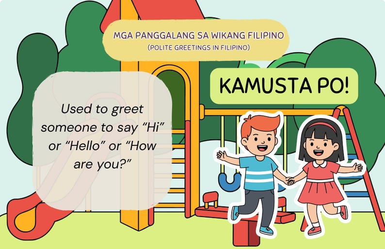 Filipino Polite Greetings Flashcards – Tagalog–english Courtesy ...