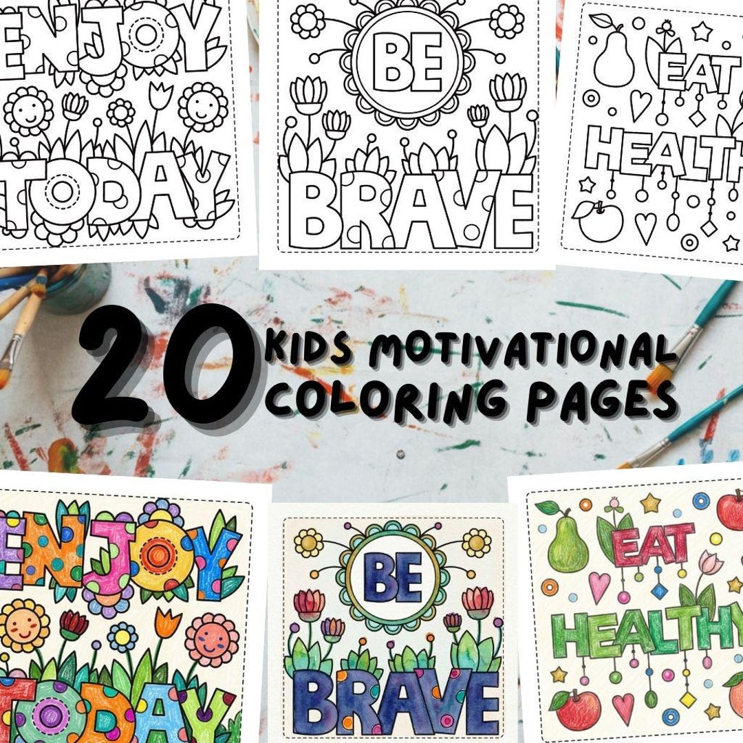 Kids Motivational Coloring Pages | Positive Affirmations, Fun Learning ...