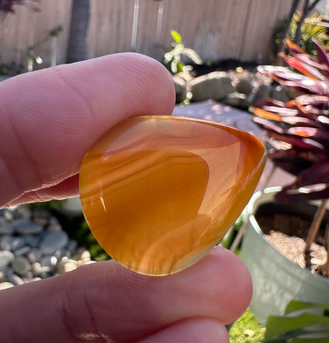 Orange Agate Cabovhon. Teardrop Stones. Banded Cabochon. Orange Stones ...