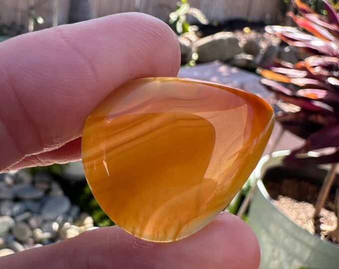 Orange Agate Cabovhon. Teardrop Stones. Banded Cabochon. Orange Stones ...