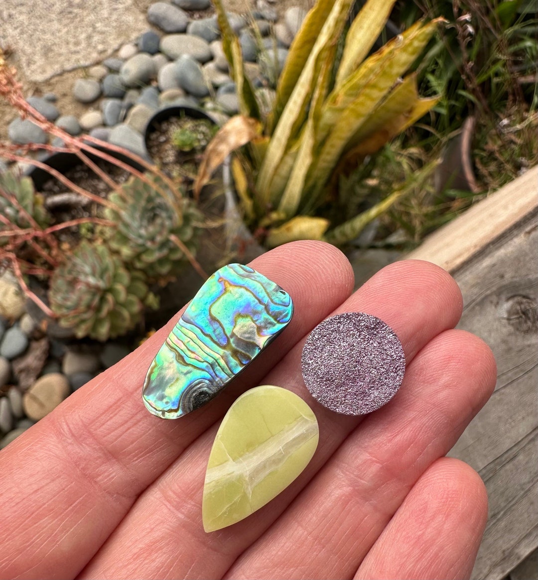 3 Stones. SUPER SAVER SET. Stone Lot. Mixed Stones. Serpentine, Abalone ...