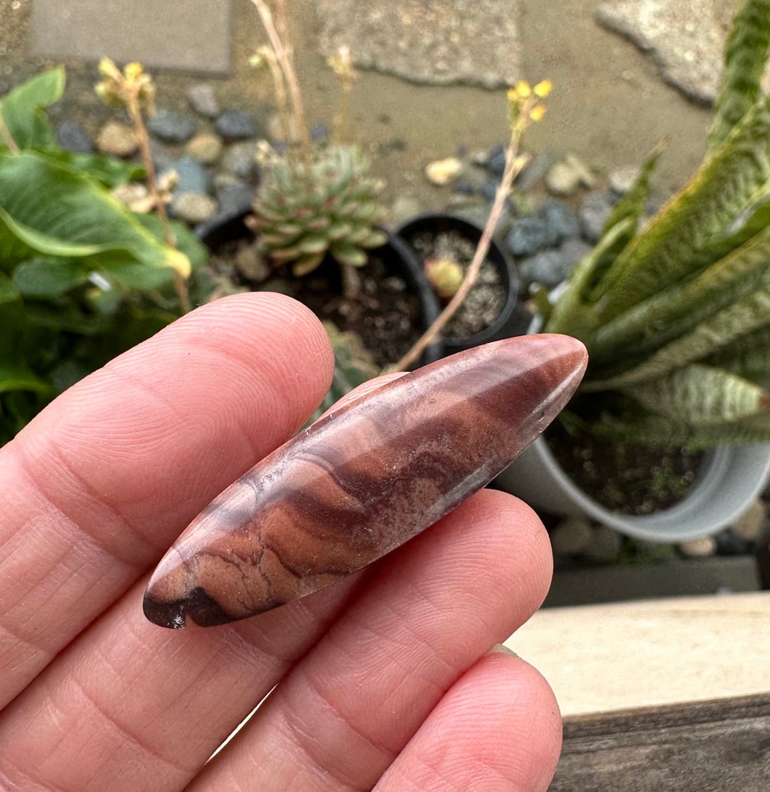 Wave Dolomite Cabochon. Long Oval Stone. Rolling Hills Dolomite. Desert ...