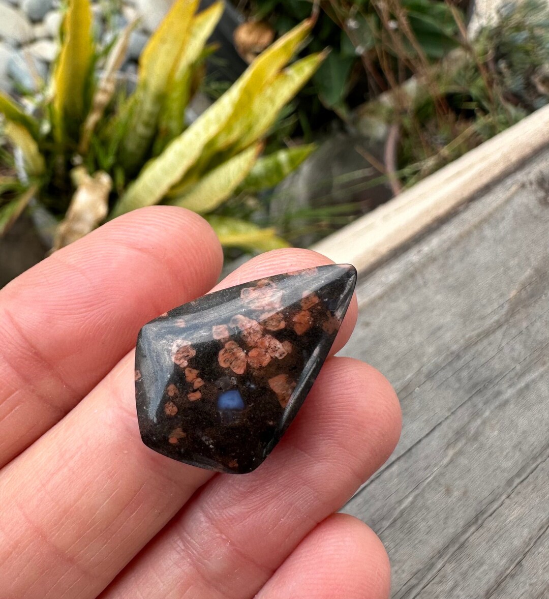 Llanite. Hand Cut Stone. Earth Tone Cab. Brown, Orange, Blue Purple ...