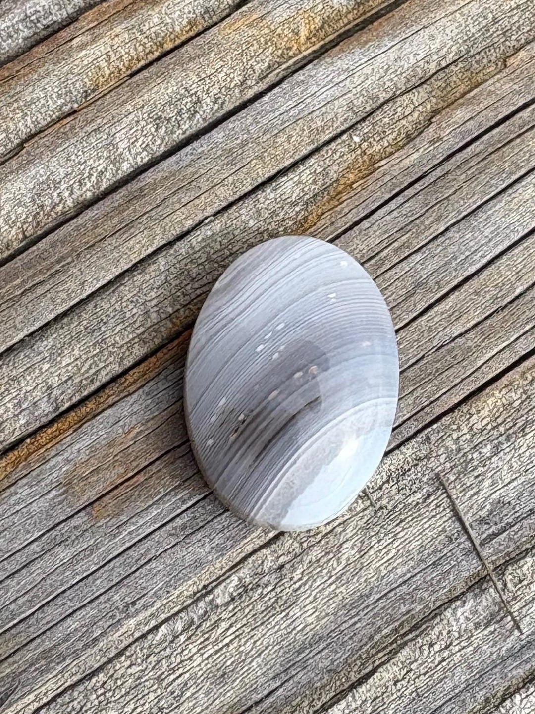 Banded Agate Cabochon. Natural Gray Agate. Oval Shaped Stone. Agate ...