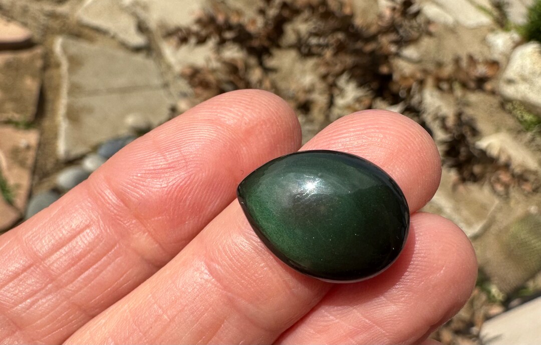 Rainbow Obsidian Cabochon. Concentric Eye. Long Teardrop Cabs. Rainbow ...