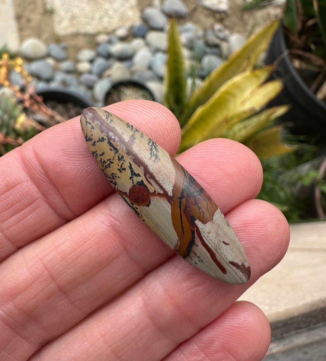 Indian Paint Rock Cabochon. Paint Stone Cabochon. Long Oval Stones ...