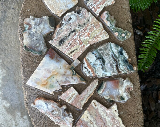 Lapidary Slab Lot. Rock Slabs. Mixed Agates Lot #12. Rock Hound ...
