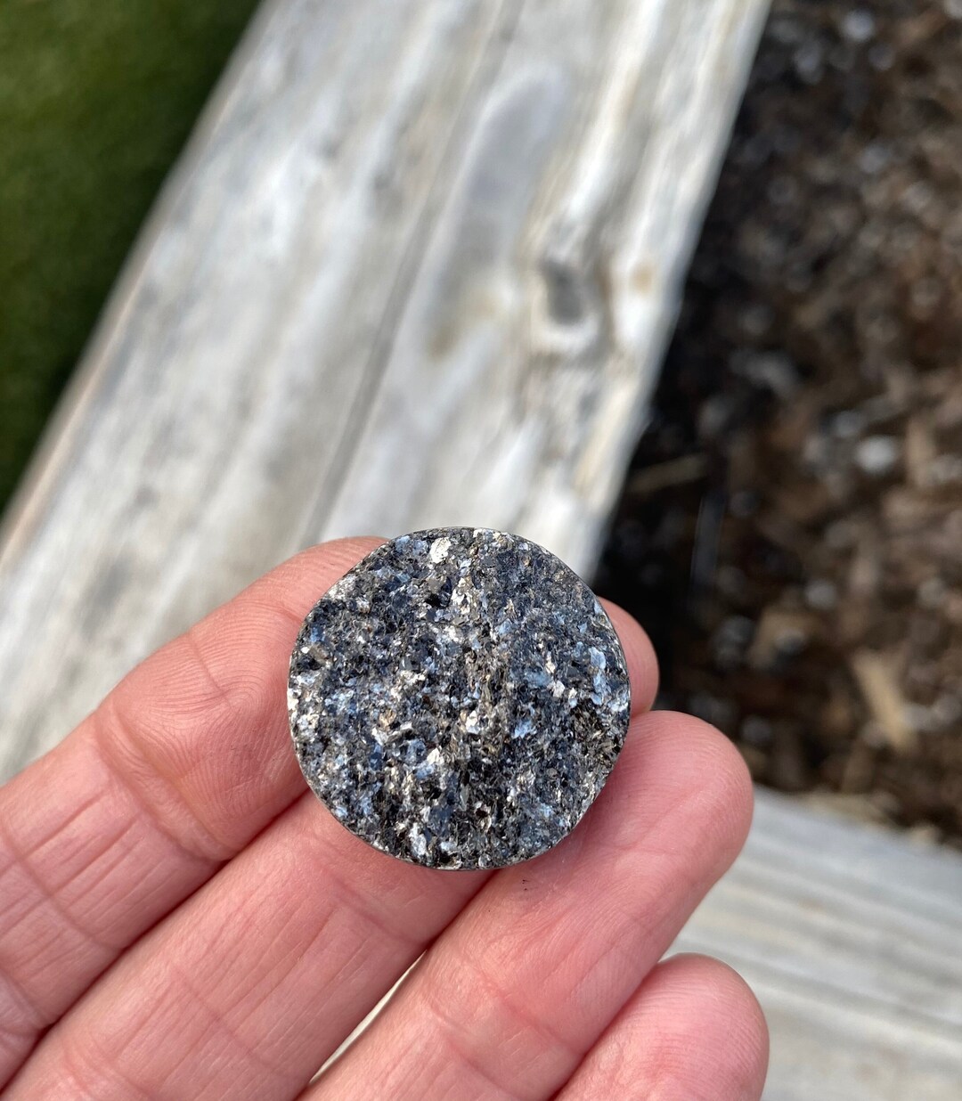 Round Biotite Cabochon. Silver Raw Stone. Round Stone. Grey - Etsy