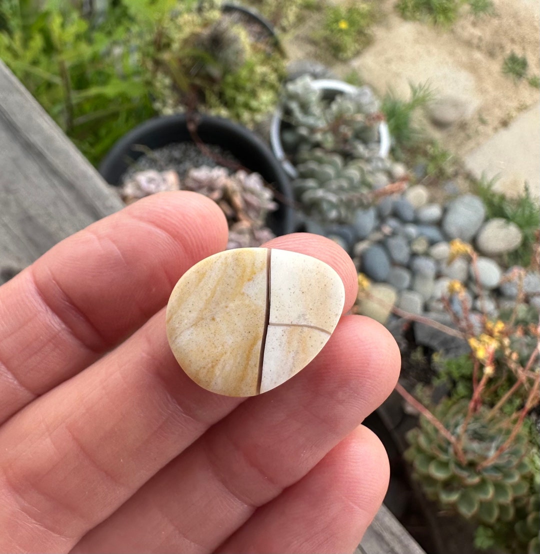 Brecciated Mookaite. Pastel Cabochon. Pink Yellow White. Butterfly Wing ...