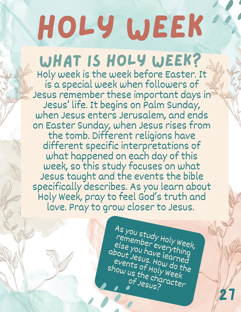 30 Day Easter Advent Bible Study for Kids + Families - Jesus' Life ...