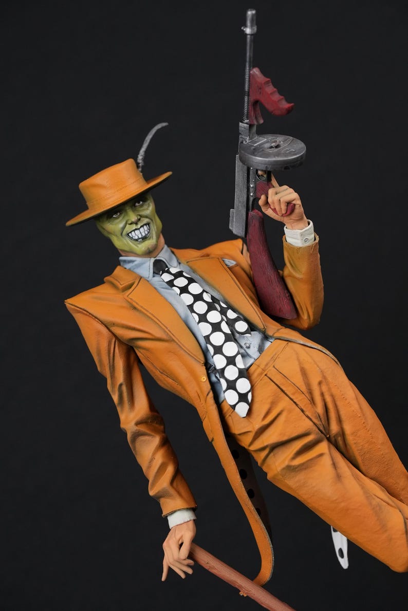 The Mask Figure - Comic Statue - Cartoon Hero Collectible - Full Hand ...