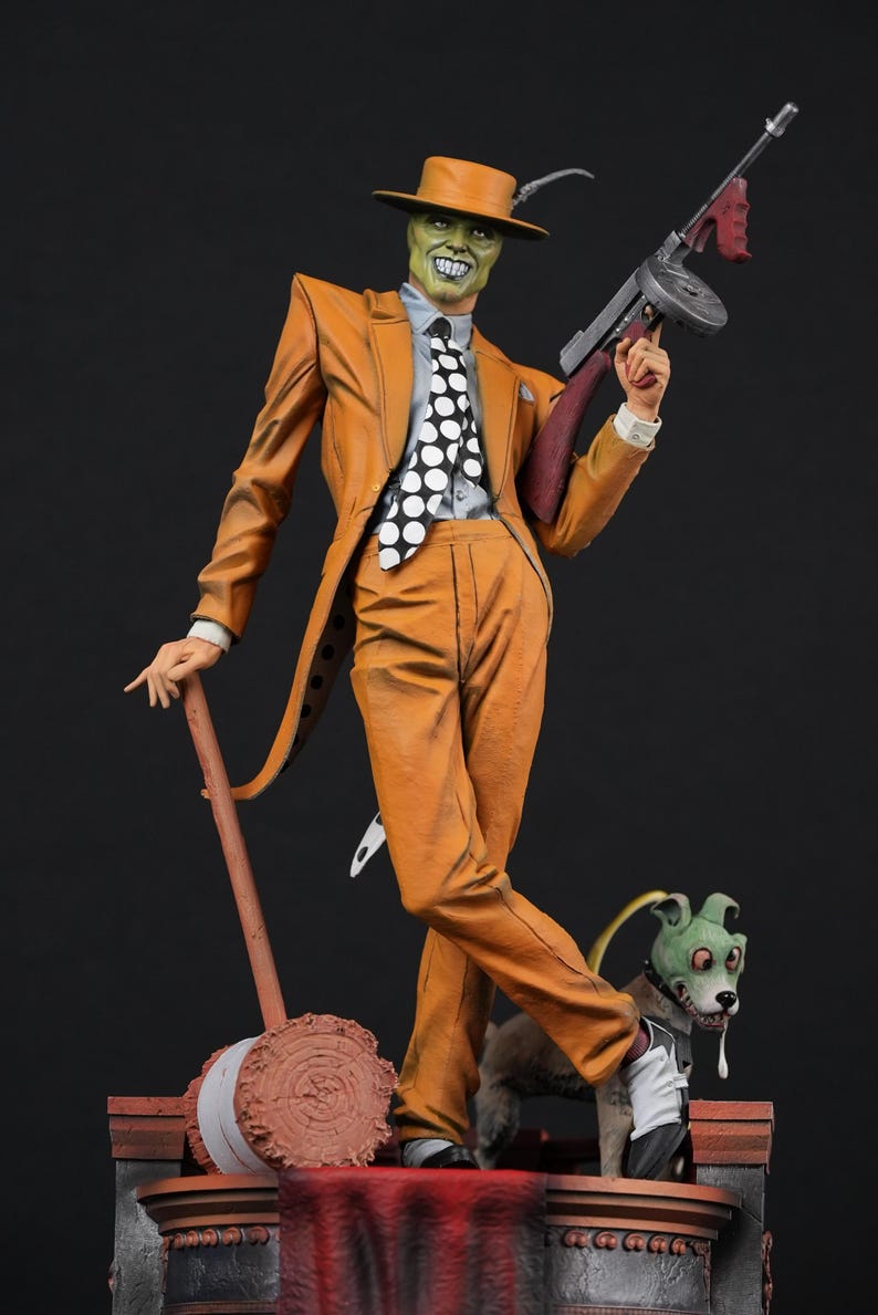 The Mask Figure - Comic Statue - Cartoon Hero Collectible - Full Hand ...