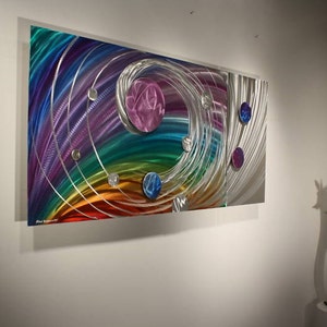 Rainbow Art Abstract Metal Wall Art Sculpture, Design by NY Artist Alex ...