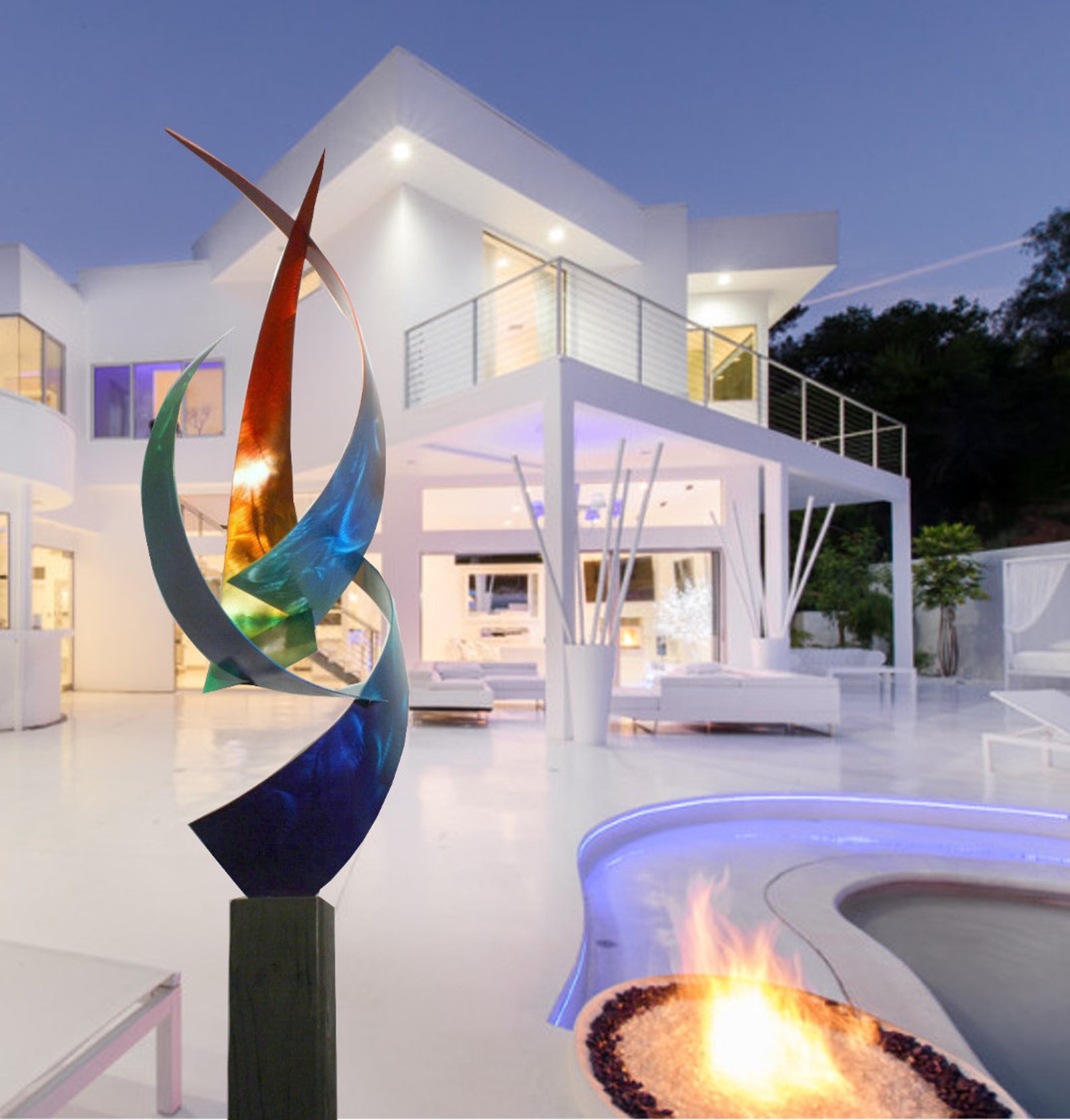 Alex Kovacs In-outdoor Metal Sculpture Modern Abstract Rainbow - Etsy