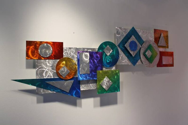 Alex Kovacs Large Abstract Multicolor Wall Sculpture, Metal Wall Art ...