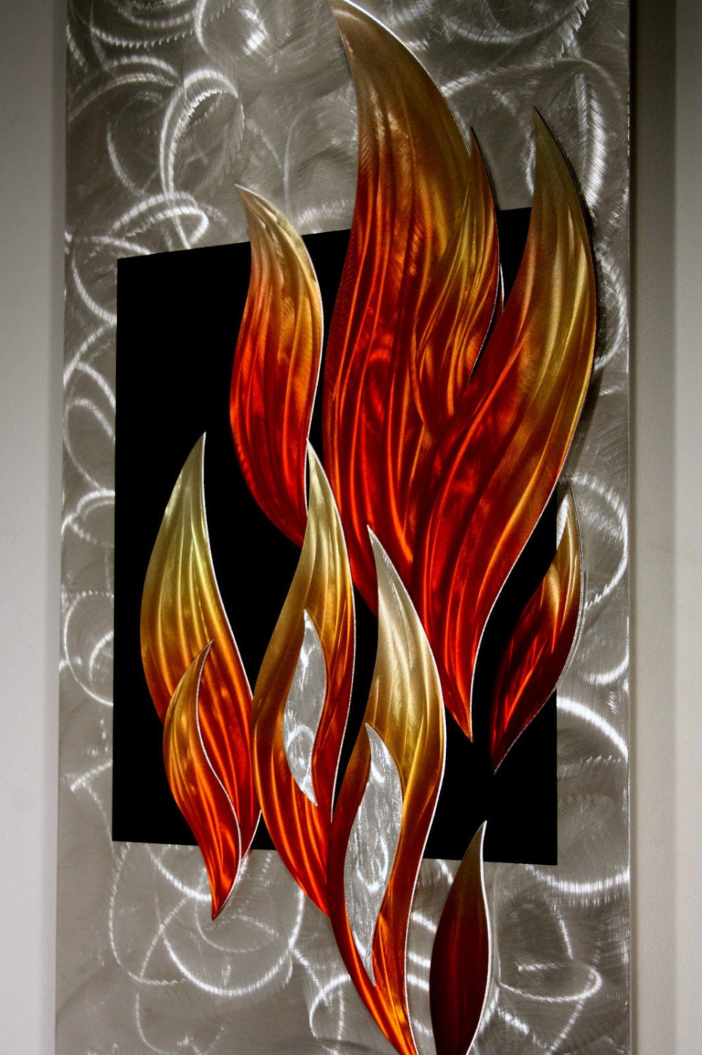 Metal Art Alex Kovacs Flames Fire Abstract Metal Wall - Etsy Israel