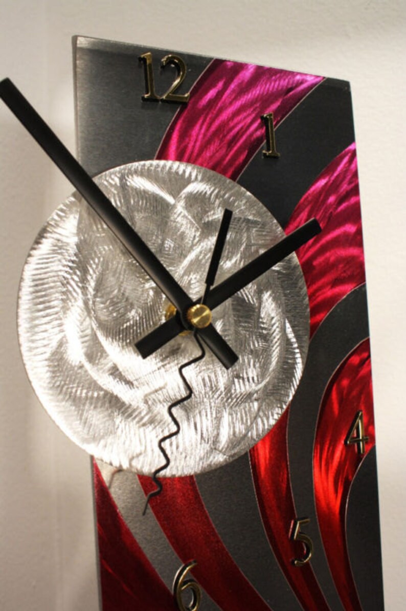 Alex Kovacs modern Art Desk Table Clock, Table Clock, Handmade Abstract ...