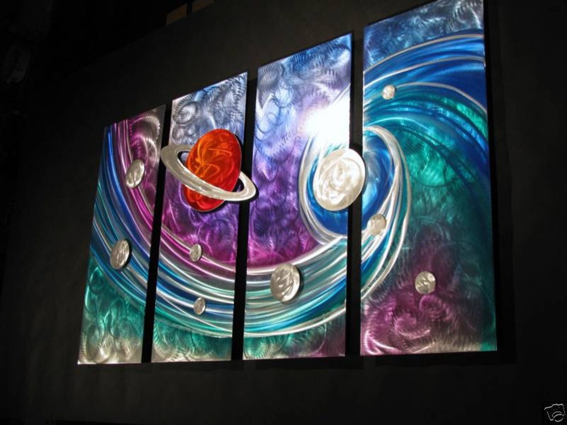 Metal Art Abstract Galaxy Wall Decor Sculpture Painting, Design by Alex ...