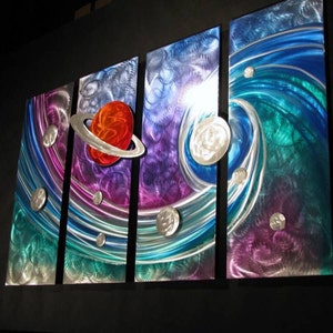 Metal Art Abstract Galaxy Wall Decor Sculpture Painting, Design by Alex ...