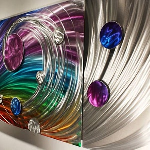 Rainbow Art Abstract Metal Wall Art Sculpture, Design by NY Artist Alex ...
