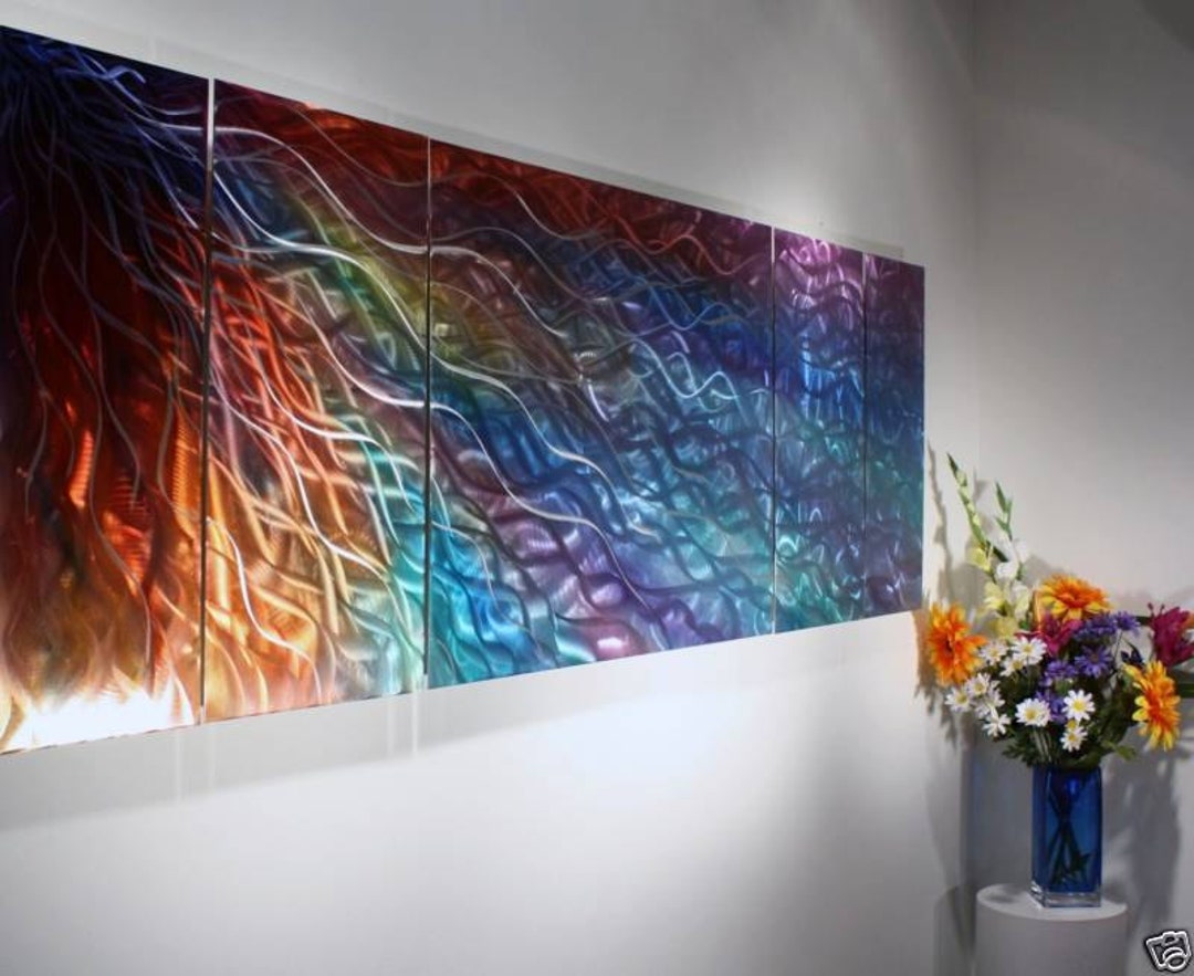 Alex Kovacs Large Multi Panel Painting on Metal Wall Art Decor, Metal ...