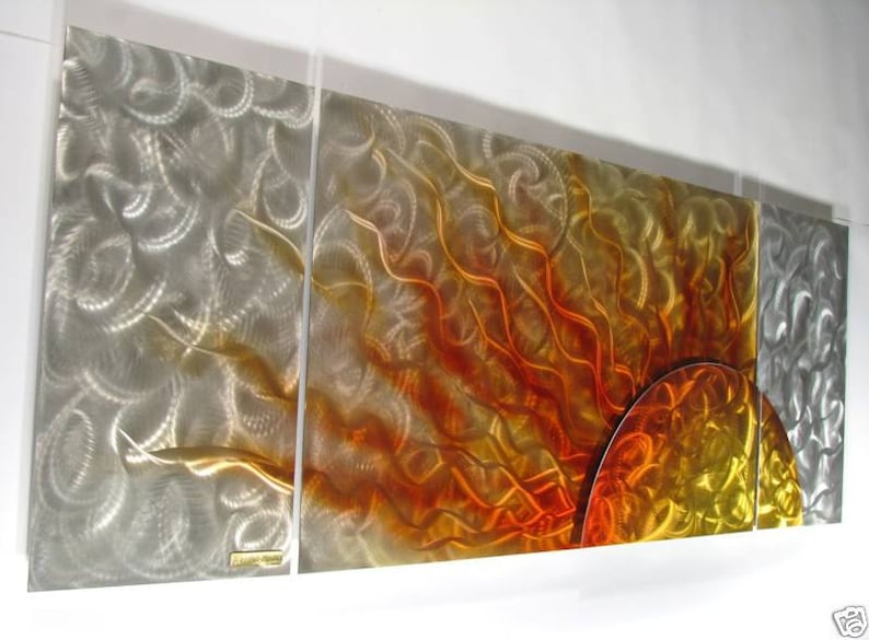 Sunshine Sunburst Metal Wall Art Painting Sculpture, Design by NY ...