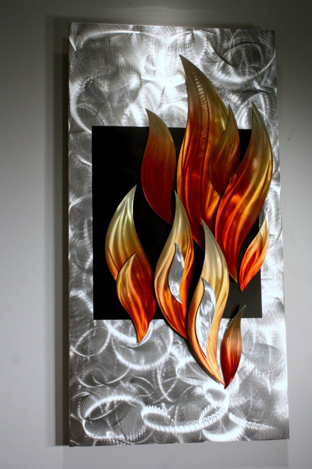 Metal Art Alex Kovacs Flames Fire Abstract Metal Wall - Etsy Israel