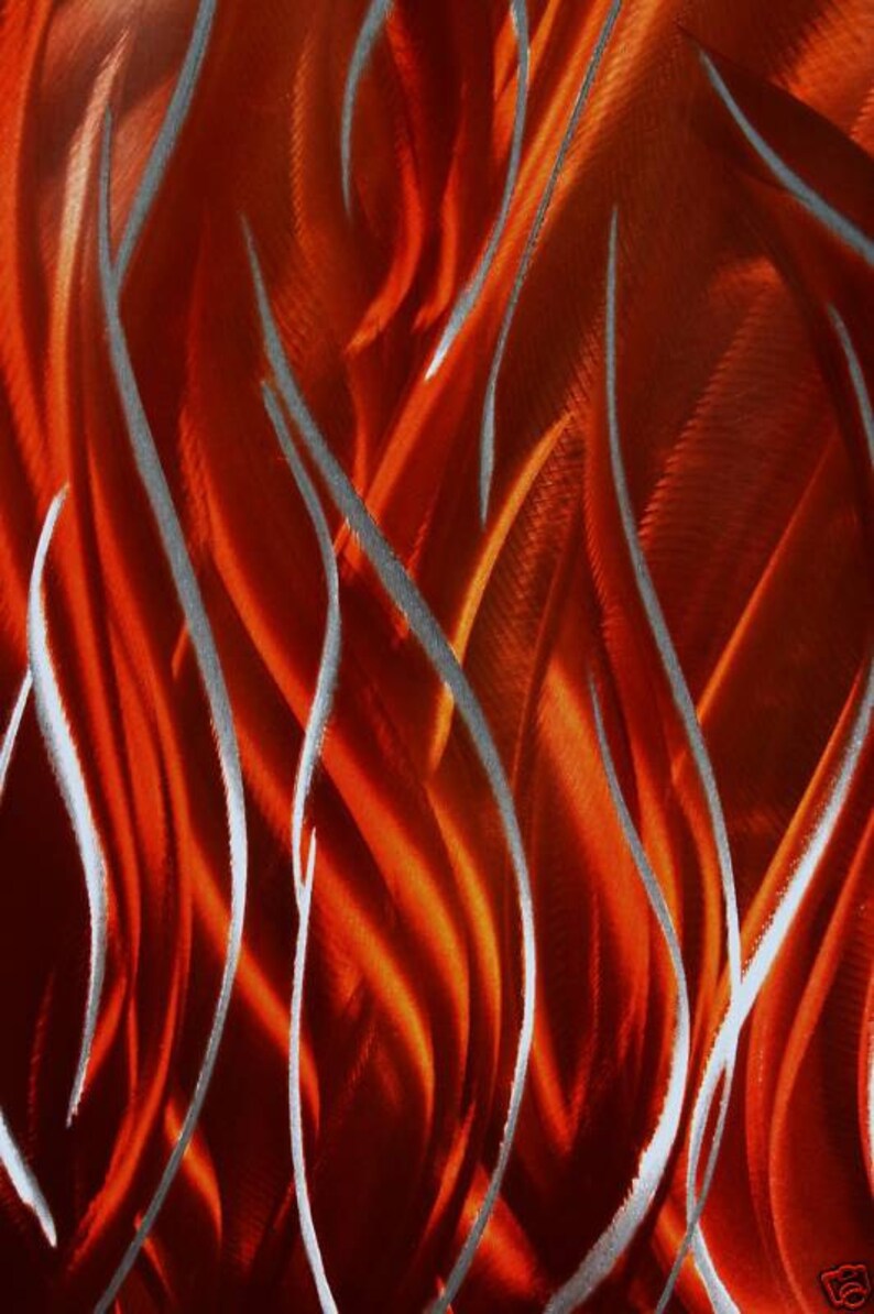 Alex Kovacs Metal Wall Art Fire Flames Painting, Metal Wall Sculpture ...