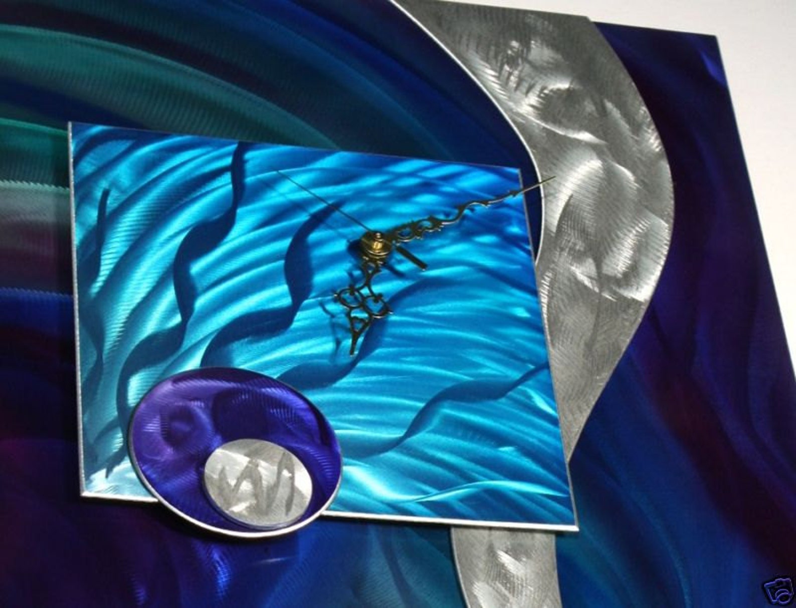 Alex Kovacs Abstract Art Painting Metal Wall Sculpture Clock Home Decor ...