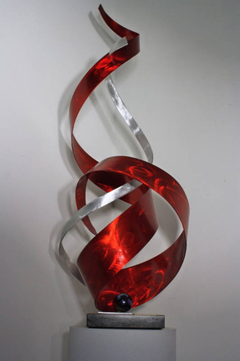 Metal Art Abstract Table Sculpture Decor, Indoor or Outdoor Sculpture ...