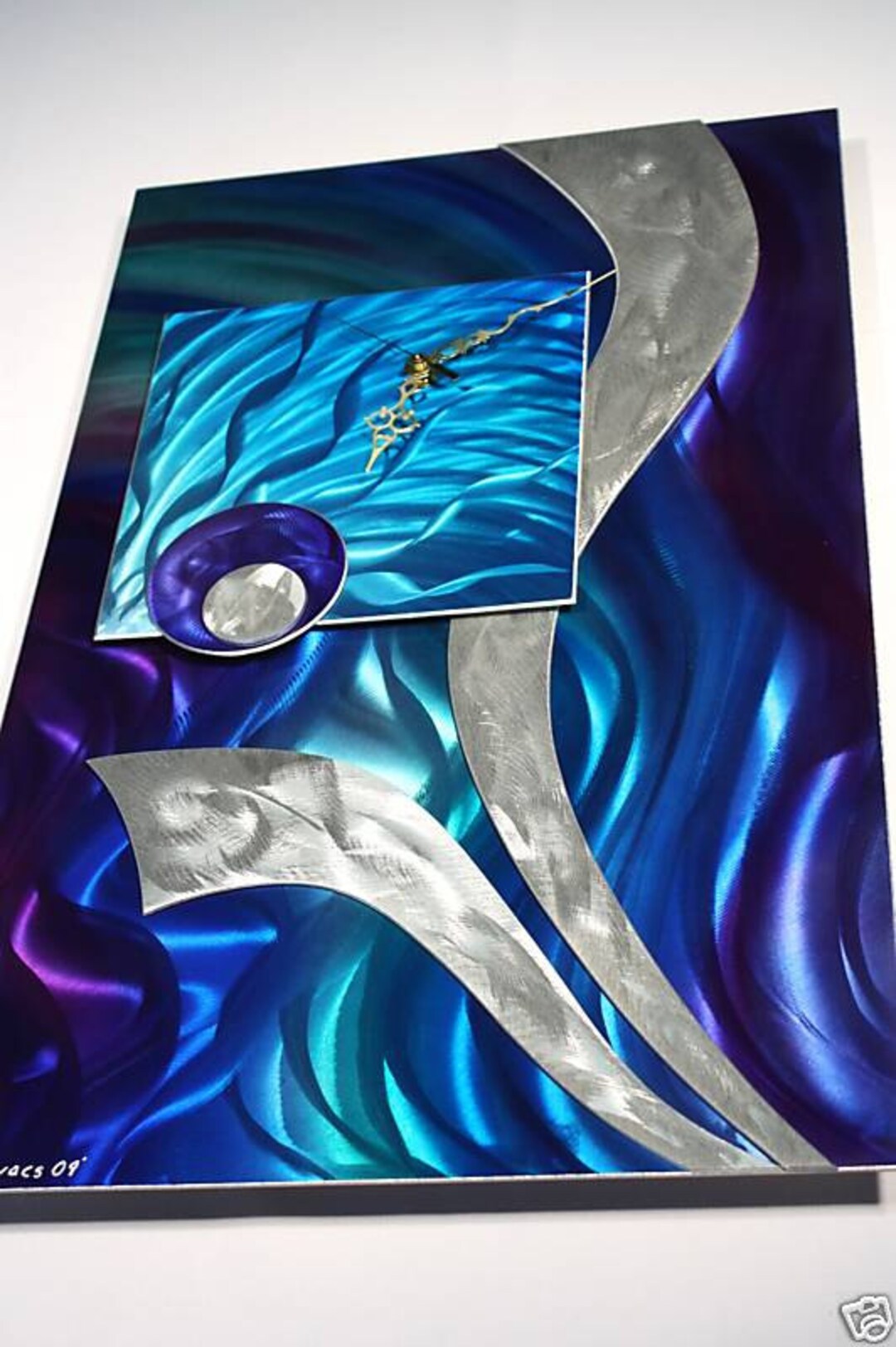 Alex Kovacs Abstract Art Painting Metal Wall Sculpture Clock Home Decor ...
